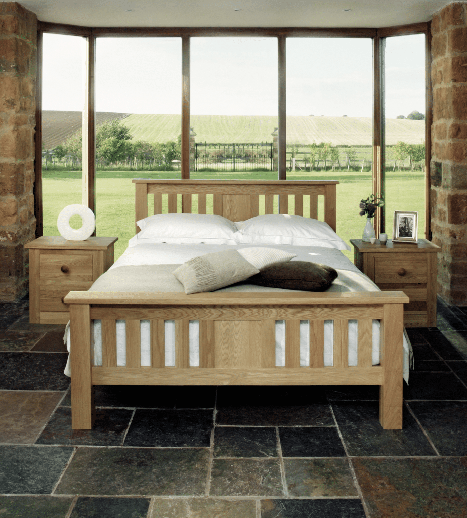 Quercus Solid Oak Small 2 Drawer Bedside