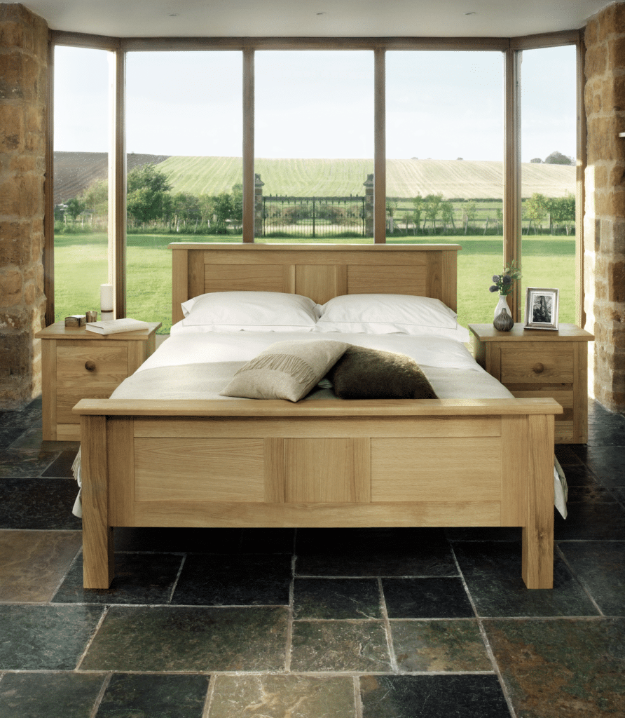 Quercus Solid Oak Small 2 Drawer Bedside