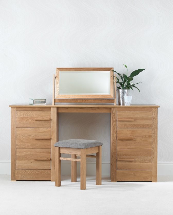 Ora Double Pedestal Dressing Table - Con-Tempo Furniture