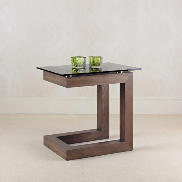 Primo Oak & Glass Side Table - Con-Tempo Furniture