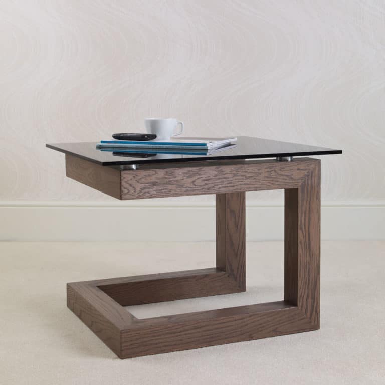 Primo Oak & Glass Side Table - Con-Tempo Furniture