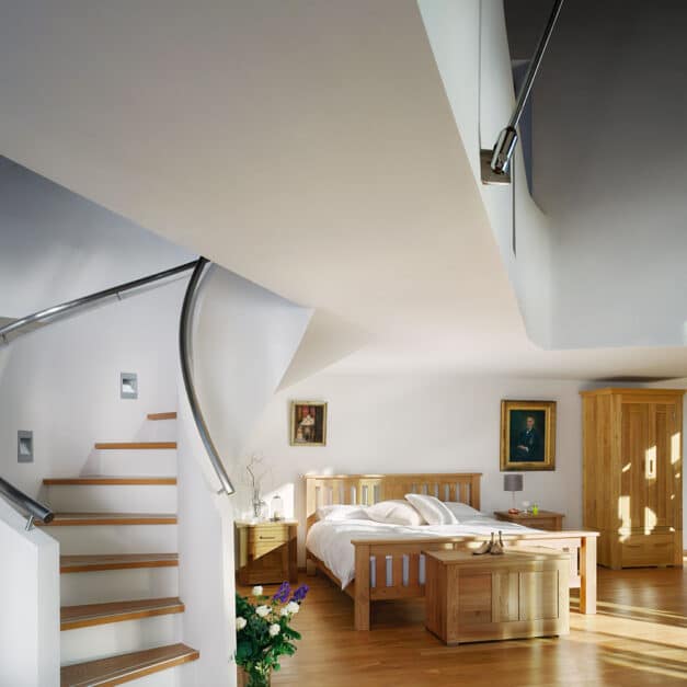 Quercus Solid Oak Small 2 Drawer Bedside