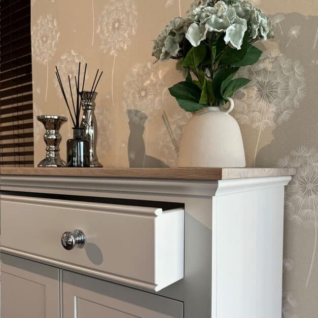 Henley Small Painted Sideboard with limed oak top
